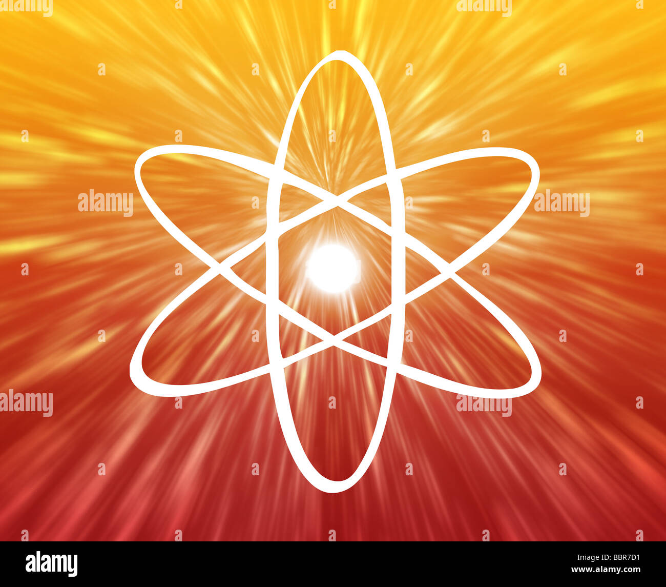 Atomic nuclear symbol scientific illustration of orbiting atom Stock ...