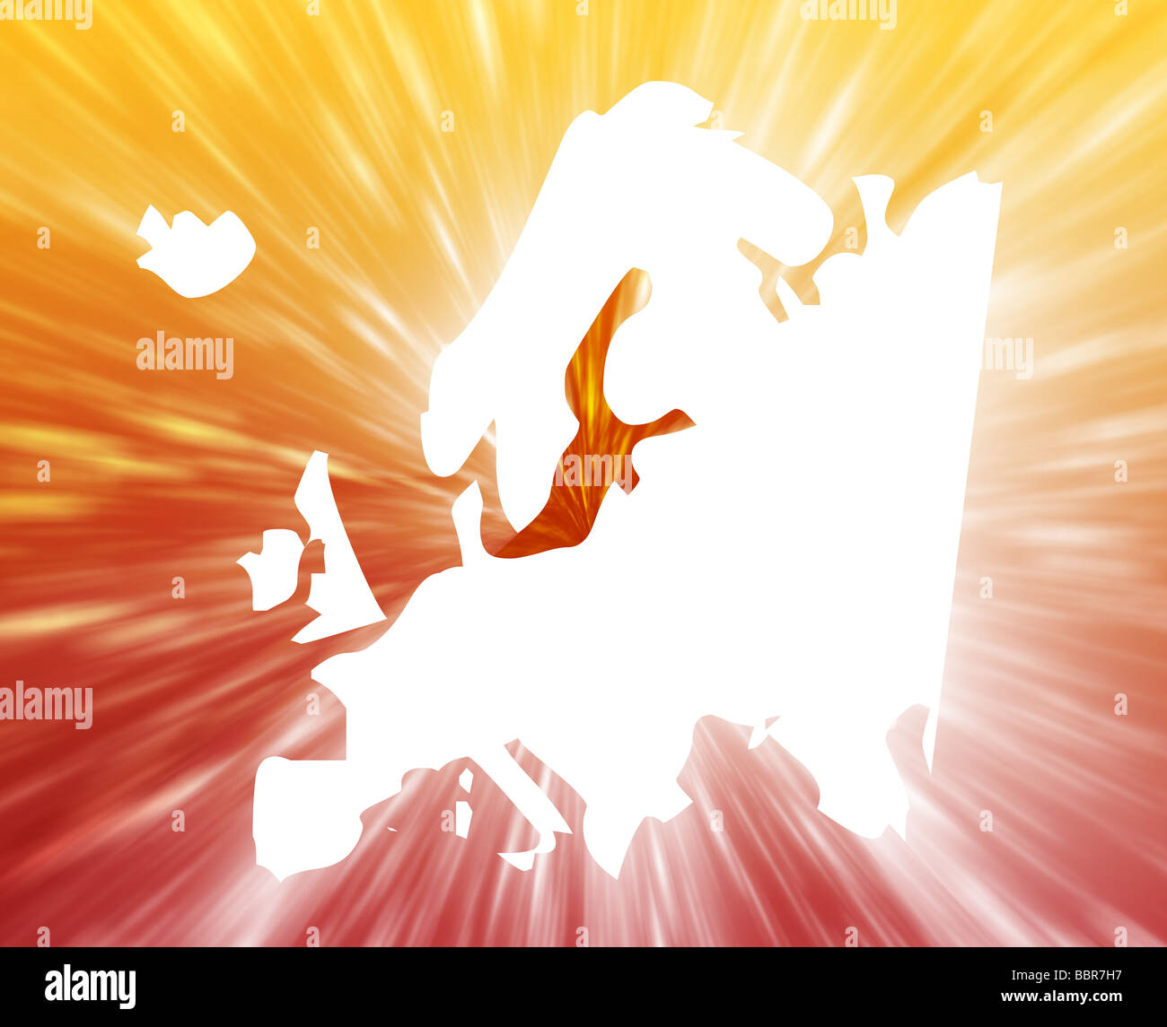 Map of Europe illustration glowing shining light appearance Stock Photo ...