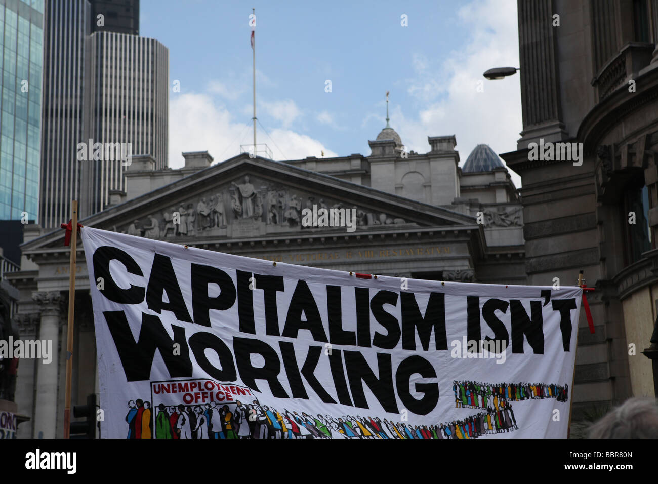 protesters during the g20 protest in london protesting against bankers ...