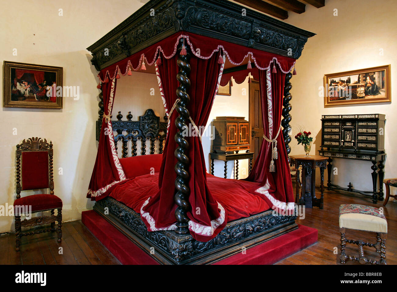 LEONARDO DA VINCI'S BEDROOM, CHATEAU DU CLOS LUCE, AMBOISE, AMBOISE ...
