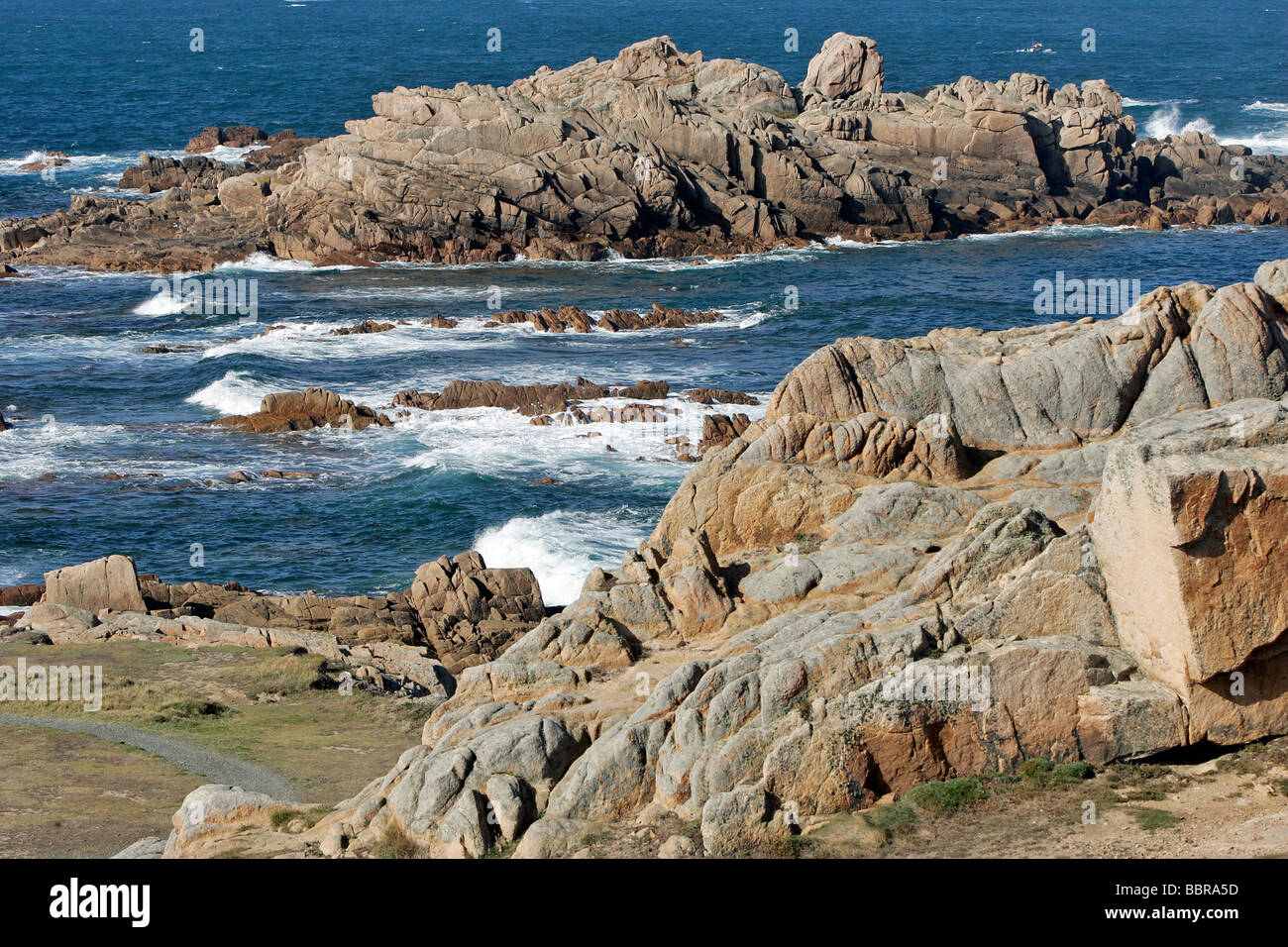 BEACH AND CLIFFS OF COCO BAY, GUERNSEY, ENGLAND Stock Photo - Alamy