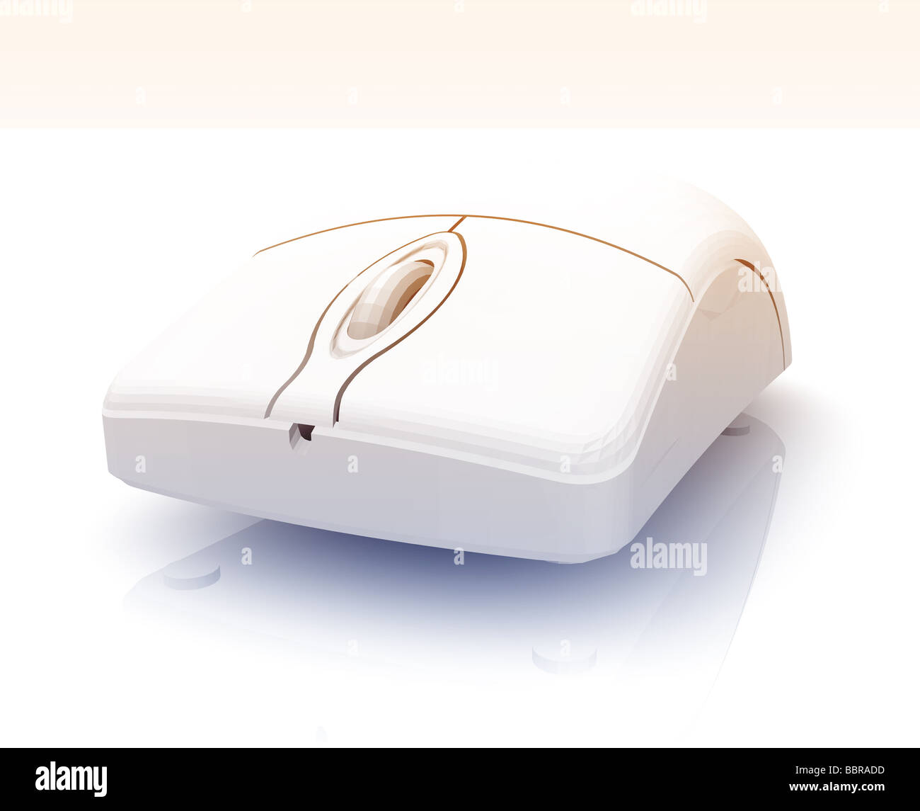 Computer mouse illustration glossy metal style isolated Stock Photo - Alamy