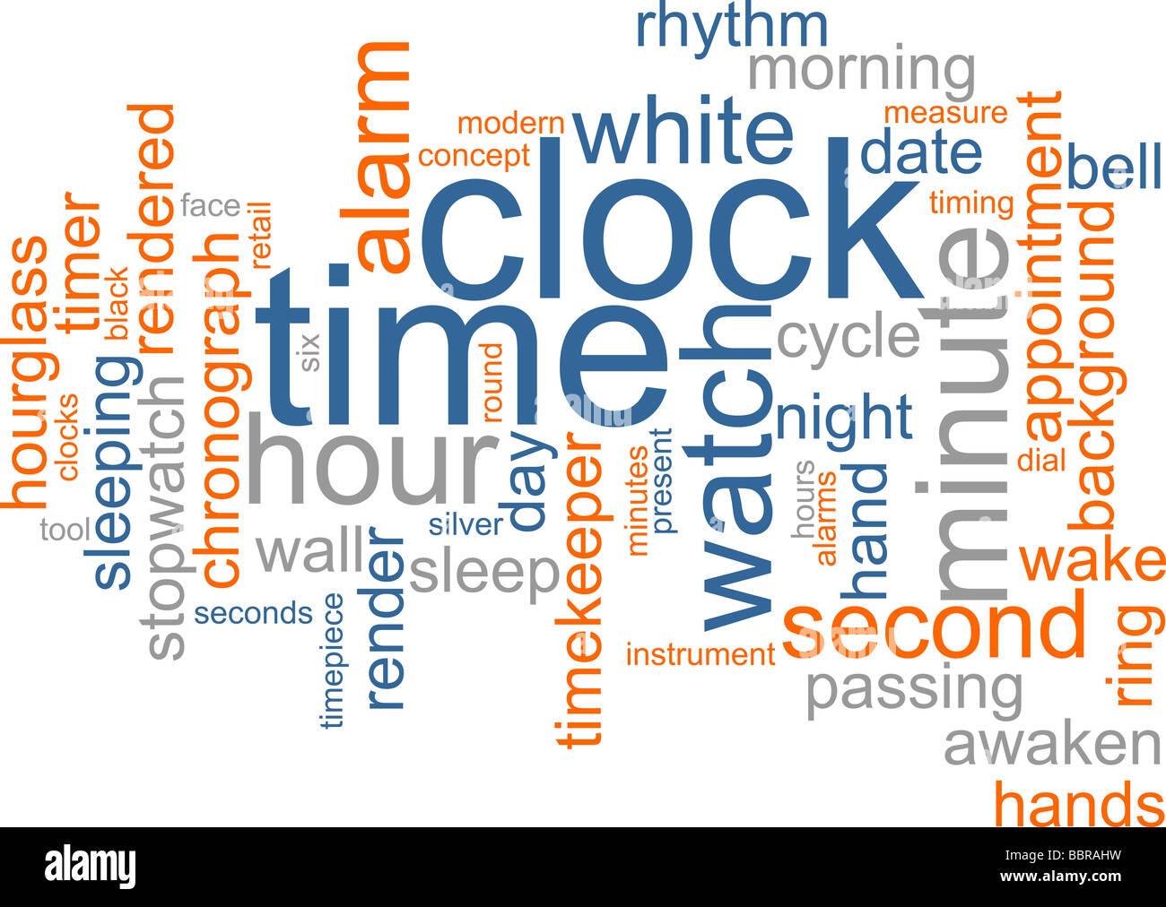 Word cloud concept illustration of clock time Stock Photo - Alamy