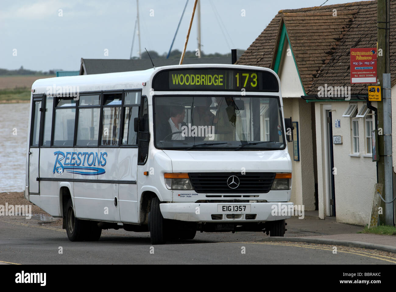 Local bus service, Felixstowe Ferry, Suffolk, UK Stock Photo - Alamy