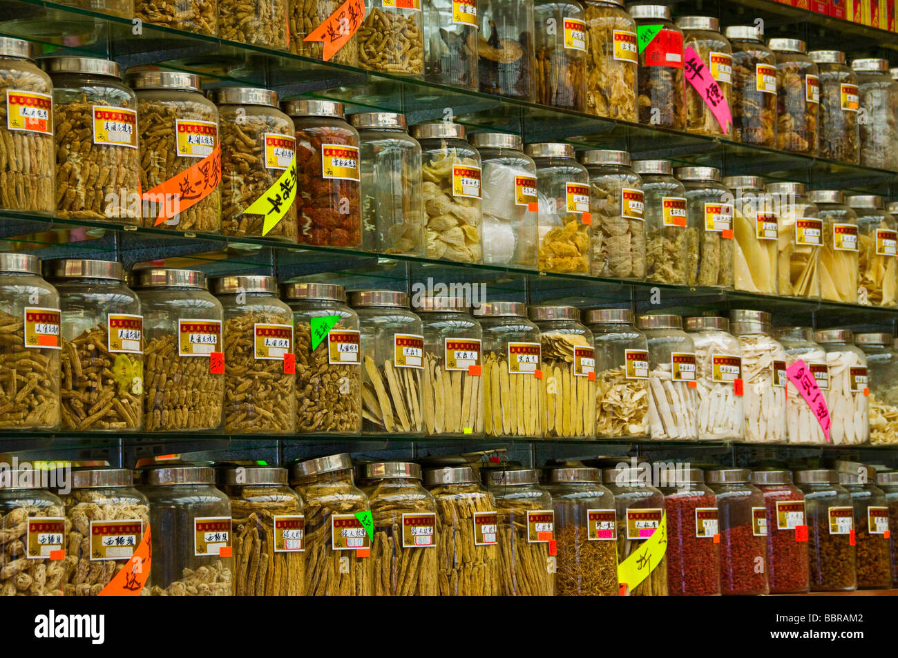 Display of Chinese products in Vancouver Chinatown Stock Photo - Alamy