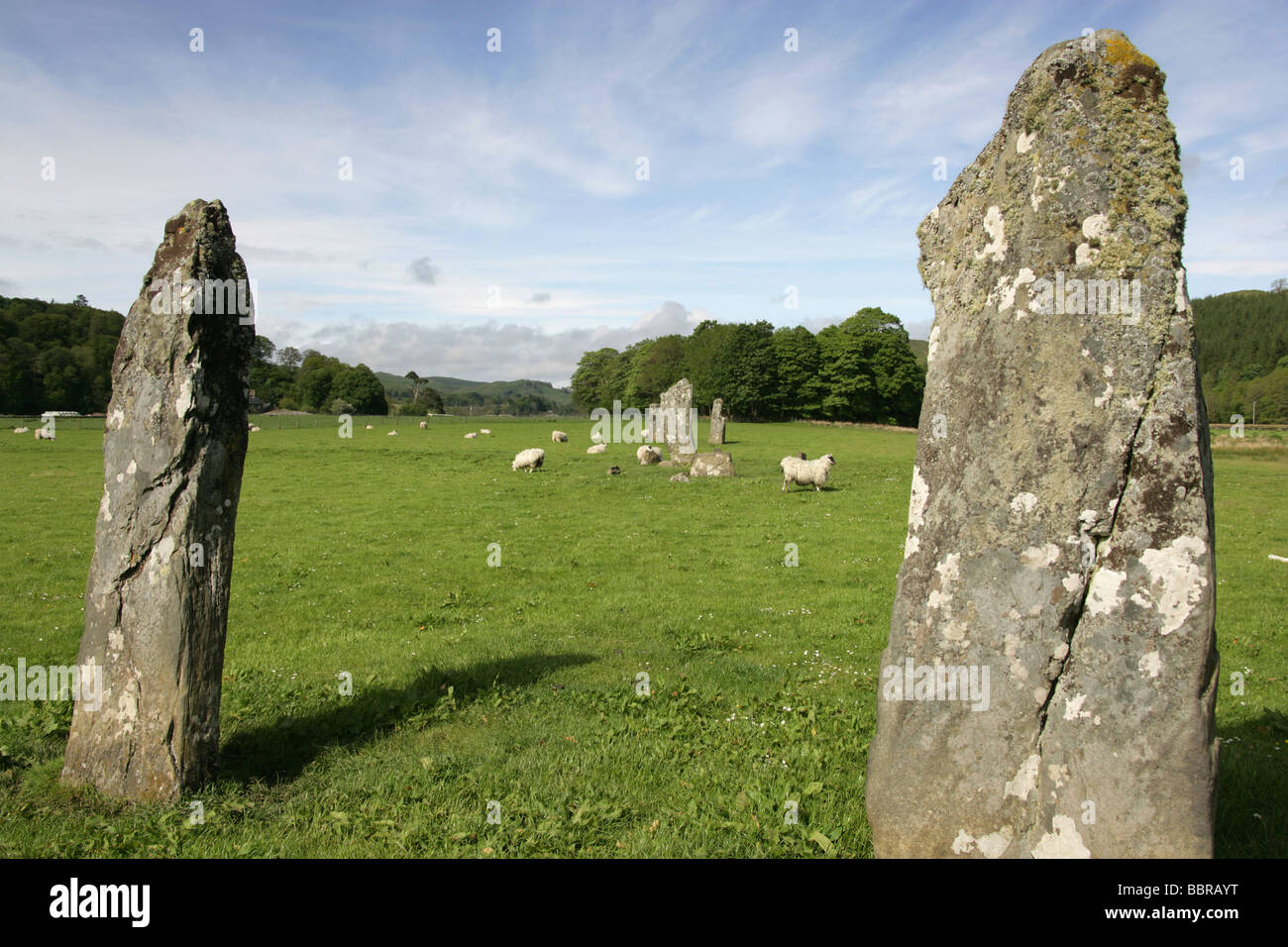 Nether Largie Standing Stones, Kilmartin, Scotland. Picturesque view of ...
