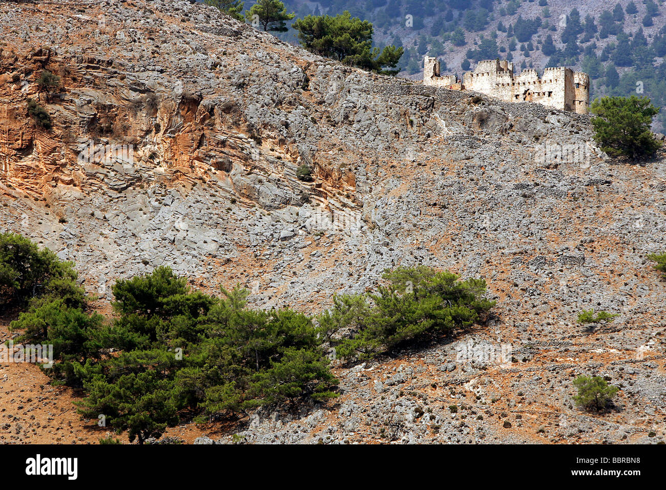 FORTIFIED CASTLE NEAR THE LIBYAN SEA, CRETE Stock Photo - Alamy