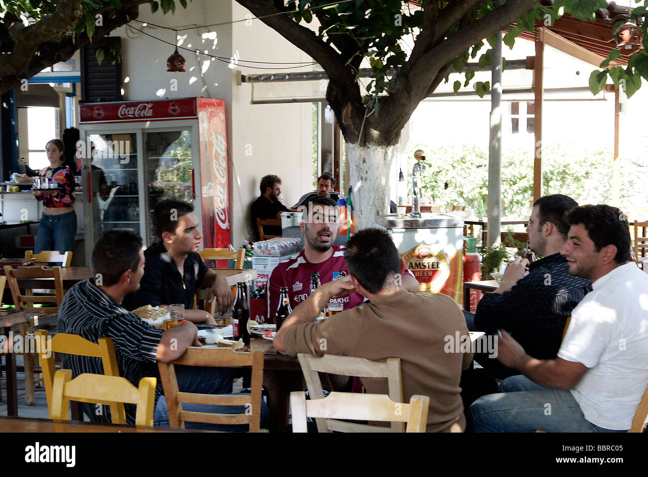 TERRACE OF A RESTAURANT, MARGUERITES, CRETE, GREECE Stock Photo - Alamy