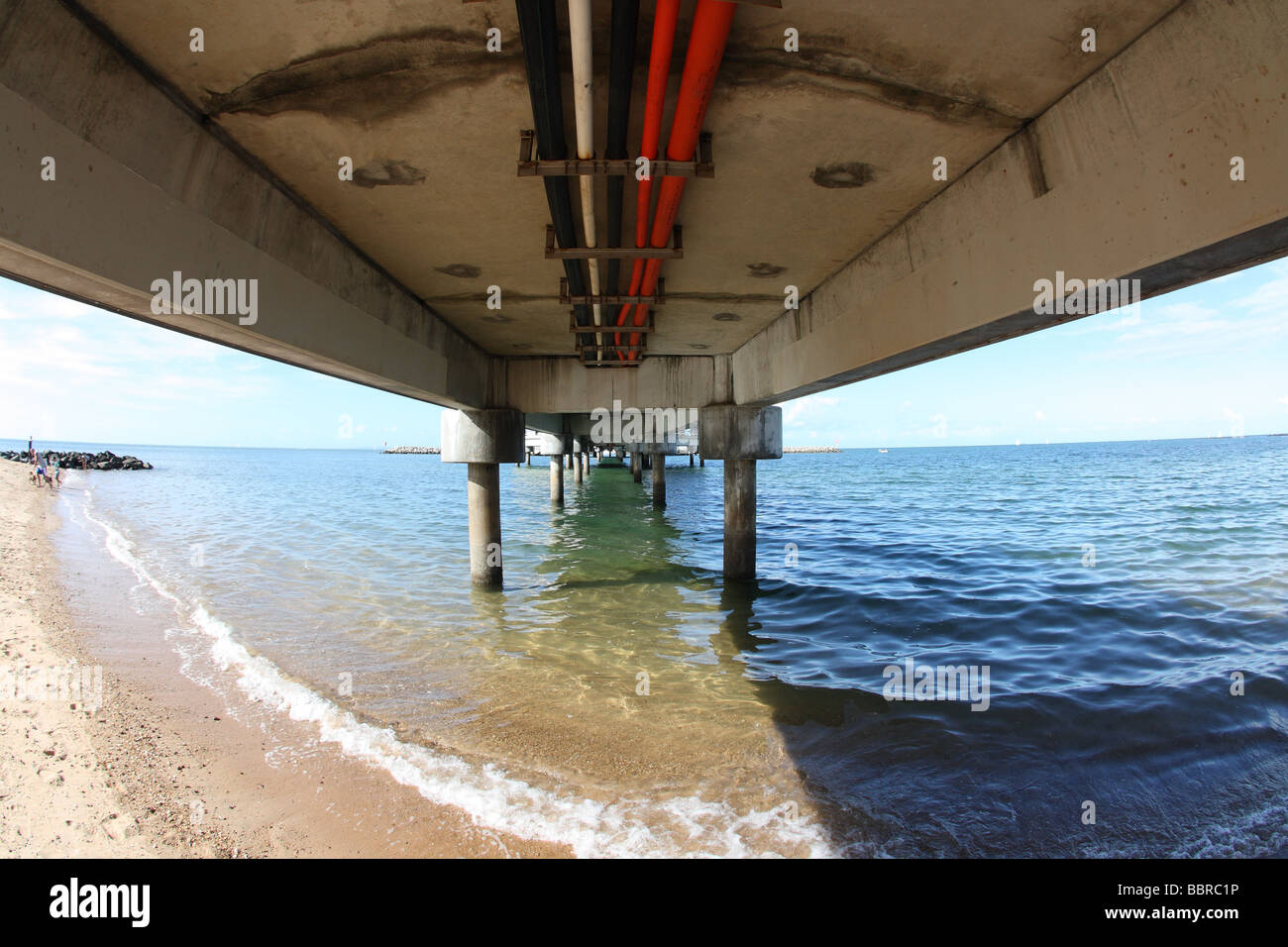 FISHEYE LENS VIEW UNDER BRIDGE HORIZONTAL BDB11212 Stock Photo - Alamy