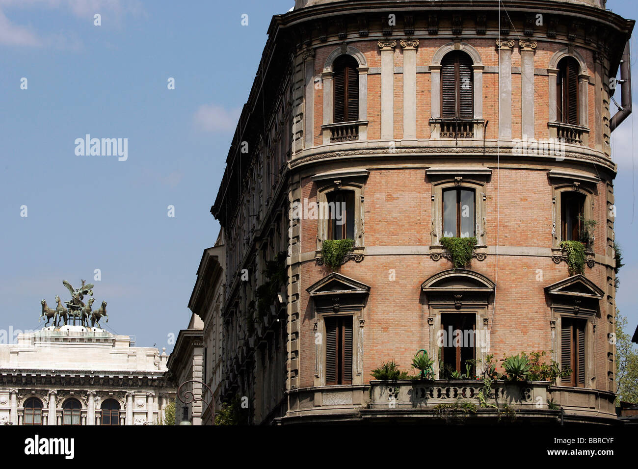 FACADE OF A BUILDING AND VICTOR EMMANUEL PALACE, ROME, ITALY Stock ...