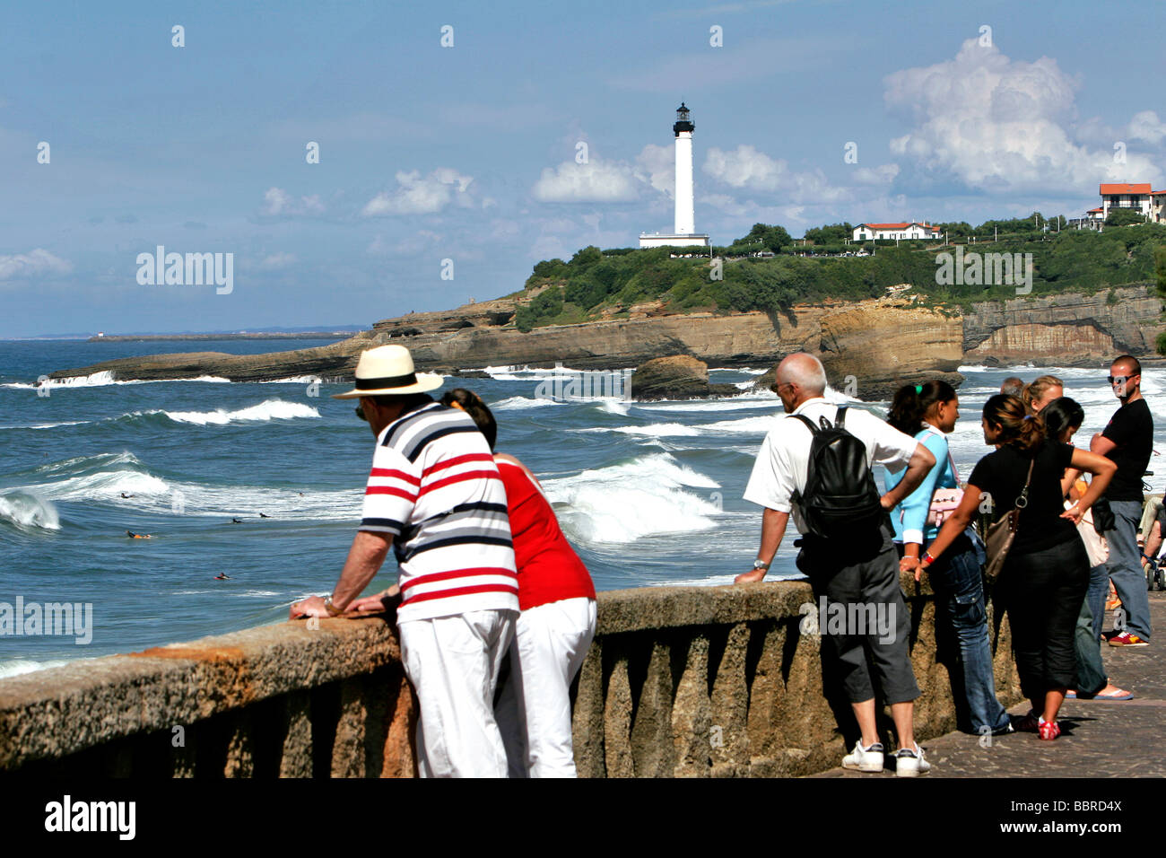 OCEANFRONT AND LIGHTHOUSE IN BIARRITZ, FRANCE BASQUE COUNTRY, BASQUE ...