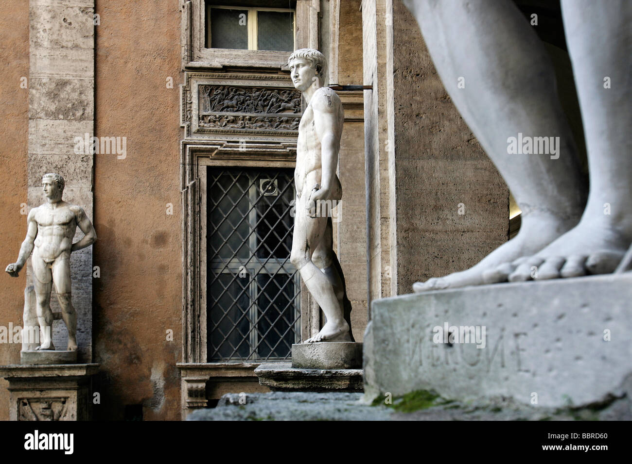 MATEI, 32 VIA CAETANI, INNER COURTYARD WITH A COLLECTION OF ROMAN BUSTS ...