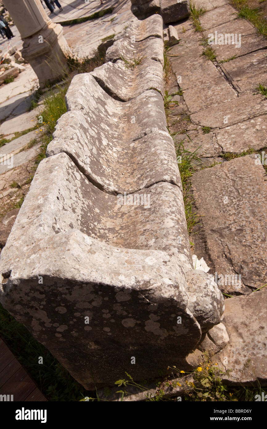 Ancient stone bench at the rujins of Ephesus in Turkey Stock Photo - Alamy