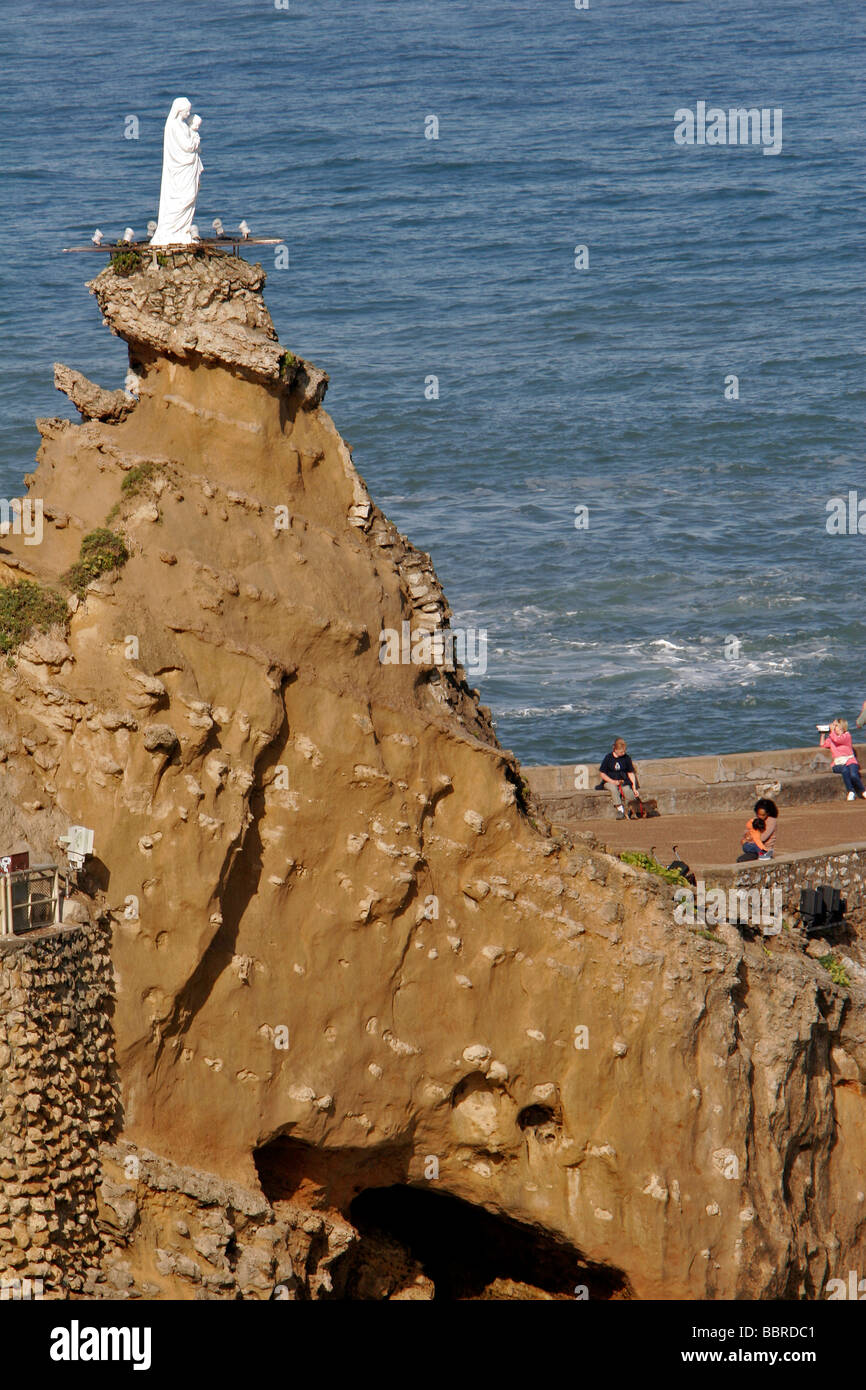 THE ROCK OF THE VIRGIN, BASQUE COUNTRY, BASQUE COAST, BIARRITZ ...