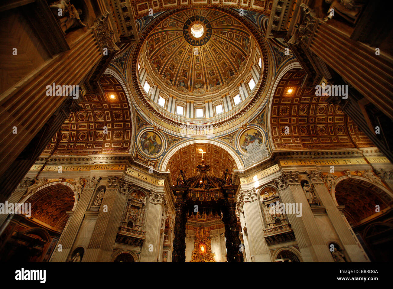 INTERIOR OF SAINT PETER'S BASILICA, BASILICA SAN PIETRO, ROME Stock ...