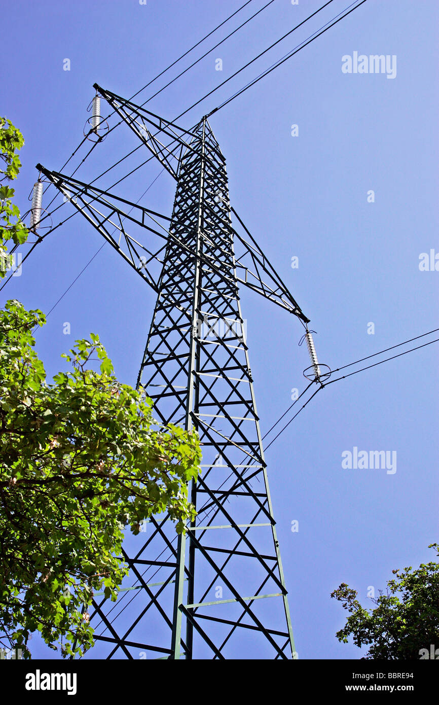 ELECTRIC PYLON FOR HIGH TENSION WIRES, ITALY, EUROPE Stock Photo - Alamy