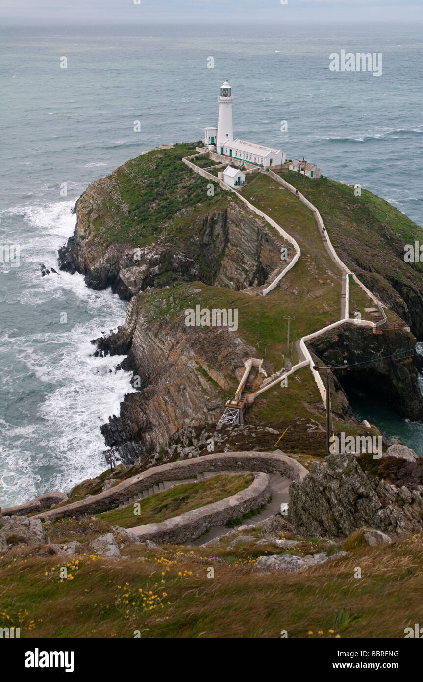 Lighthouse at South Stack Anglesey RSPB Reserve North Wales Stock Photo ...