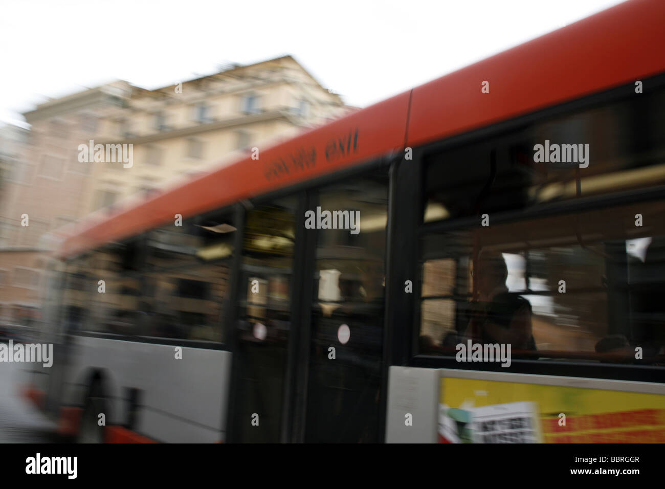 people on fast public transport bus in rome italy Stock Photo - Alamy
