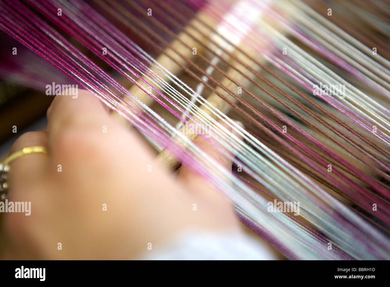 HAND WEAVING LOOM CLOSE UP Stock Photo - Alamy