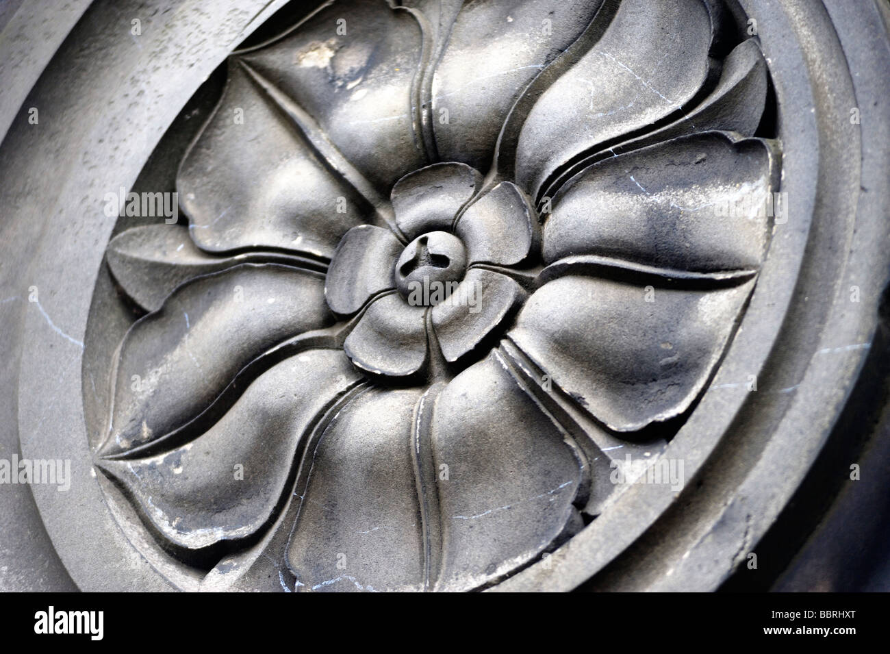 Stone carving of a rose Stock Photo - Alamy