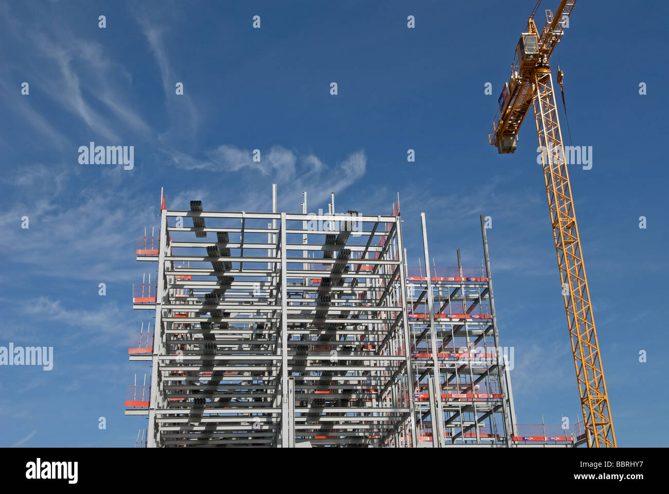Steel framed building under construction Stock Photo - Alamy