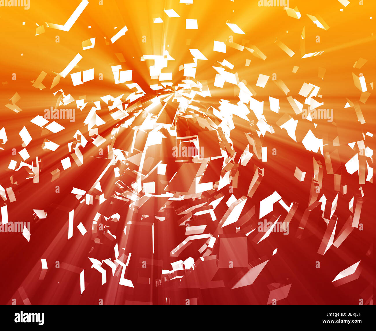 Abstract background illustration of shattered exploding geometric ...