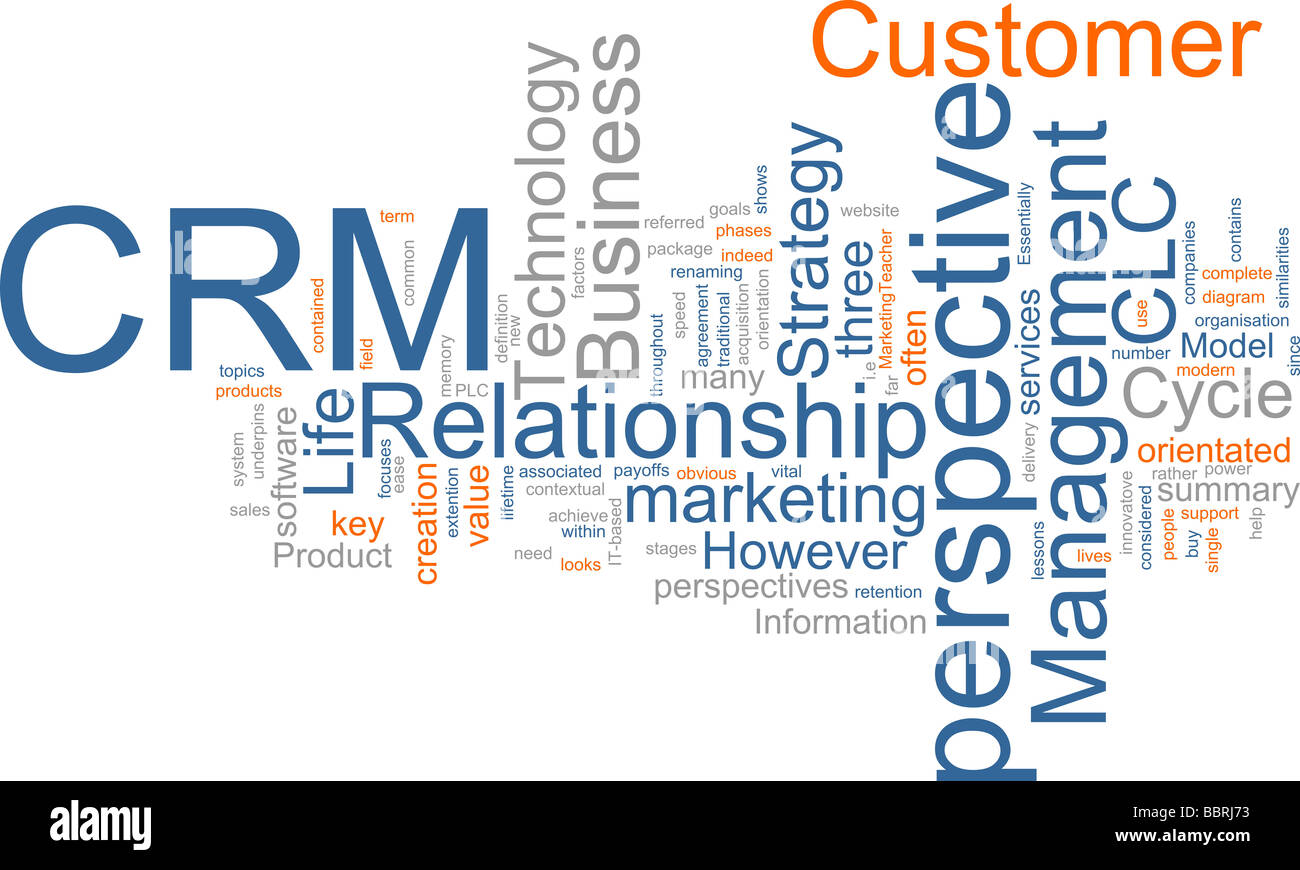 Word cloud concept illustration of CRM Customer Relationship Management ...