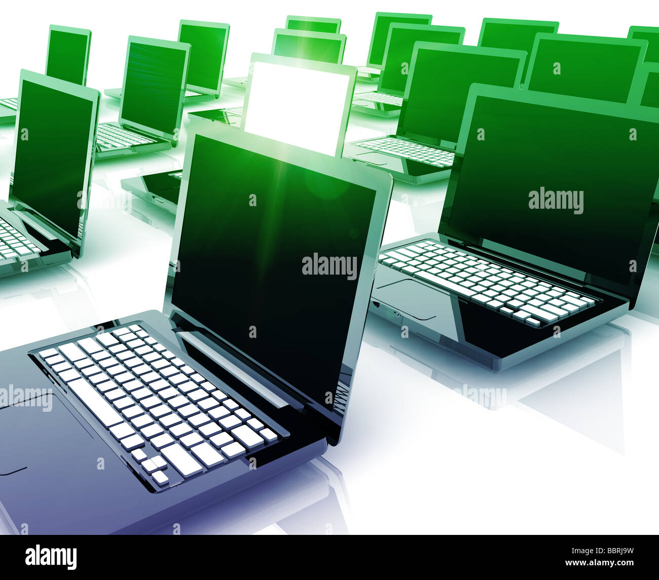 Grid of notebooks with one different special illustration Stock Photo ...