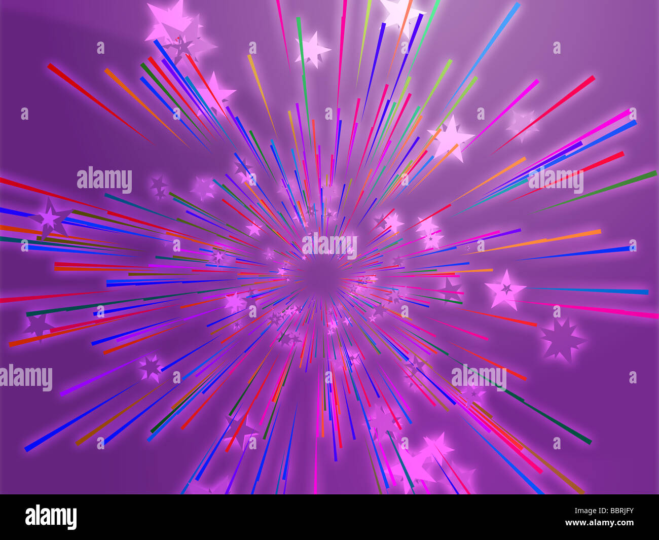 Central bursting explosion of dynamic flying stars abstract ...