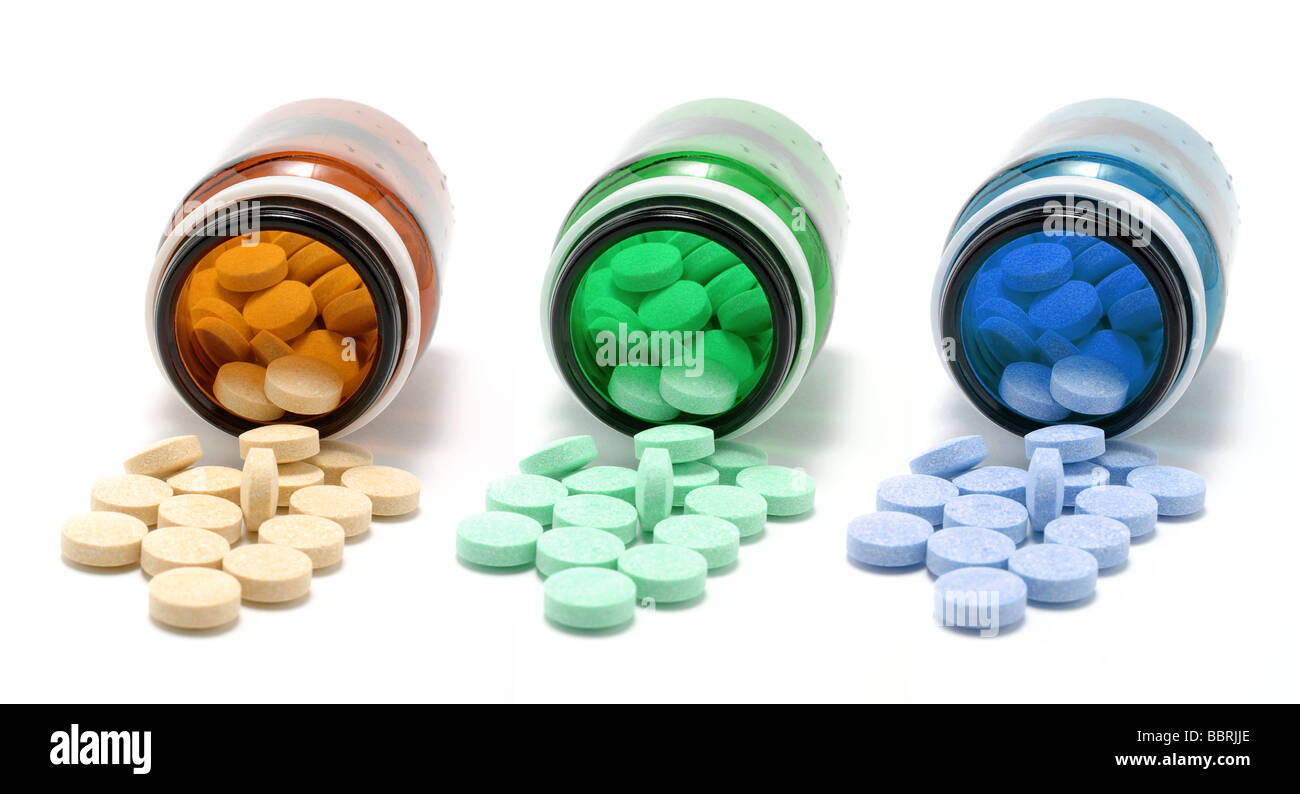 Bottles of Pills Stock Photo - Alamy