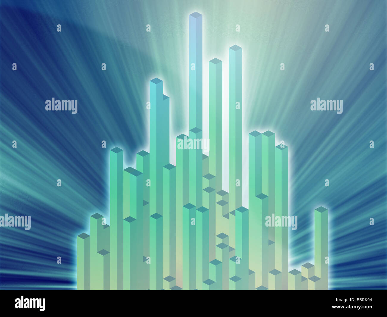 Abstract illustration wallpaper of 3d geometric columns Stock Photo - Alamy