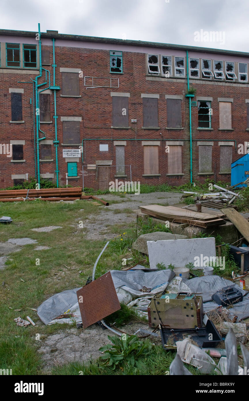 Derelict buildings in the old dock area of Kingston Upon Hull ...