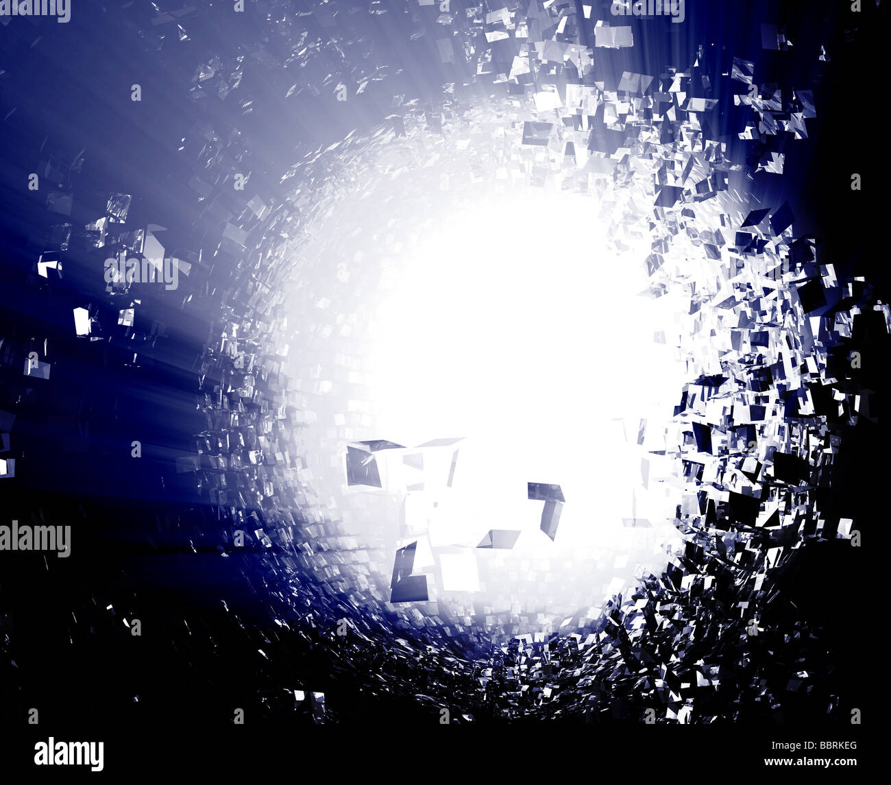 Abstract background illustration of shattered exploding geometric ...