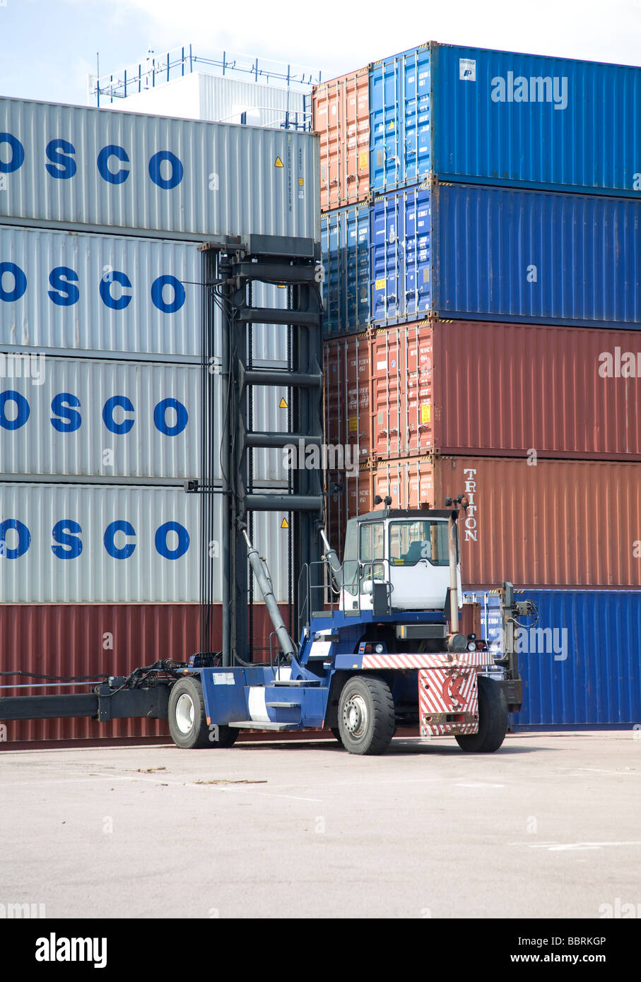 Stacked containers Port of Felixstowe Suffolk England Stock Photo - Alamy