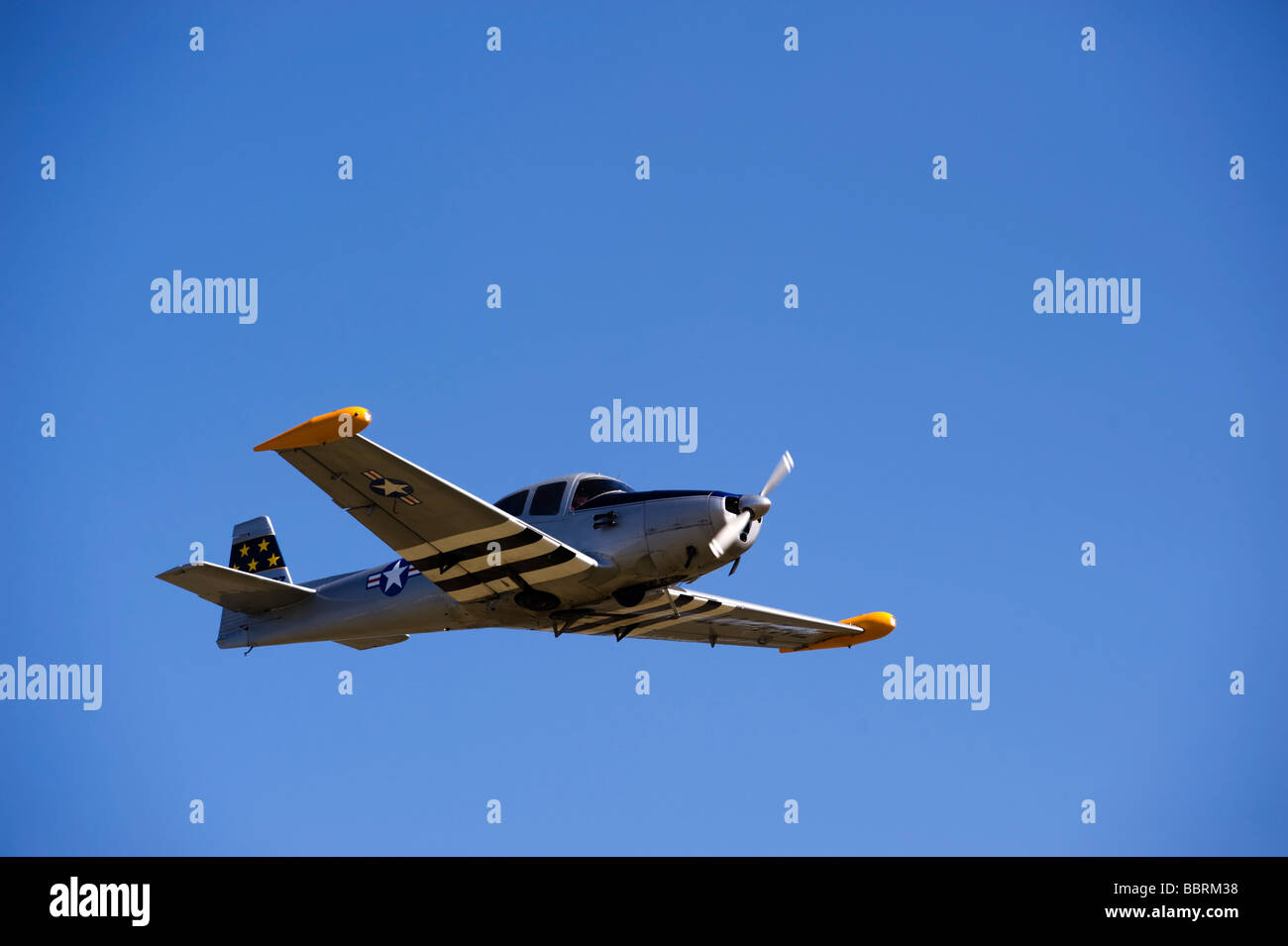 World War II Combat Airplane L-17 Navion in Flight Stock Photo - Alamy
