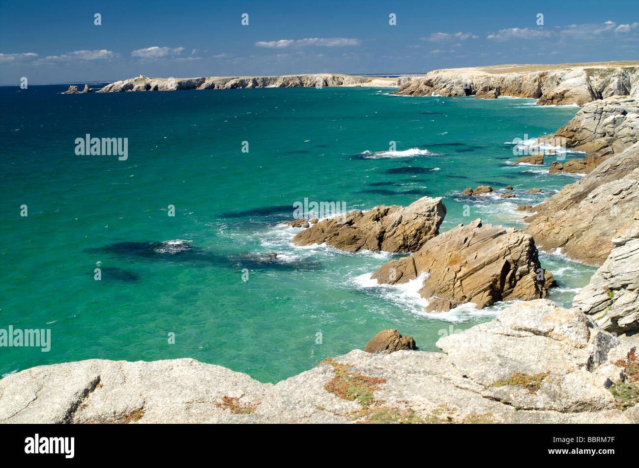 Cliffs and sea Cote Sauvage Britany France Stock Photo - Alamy