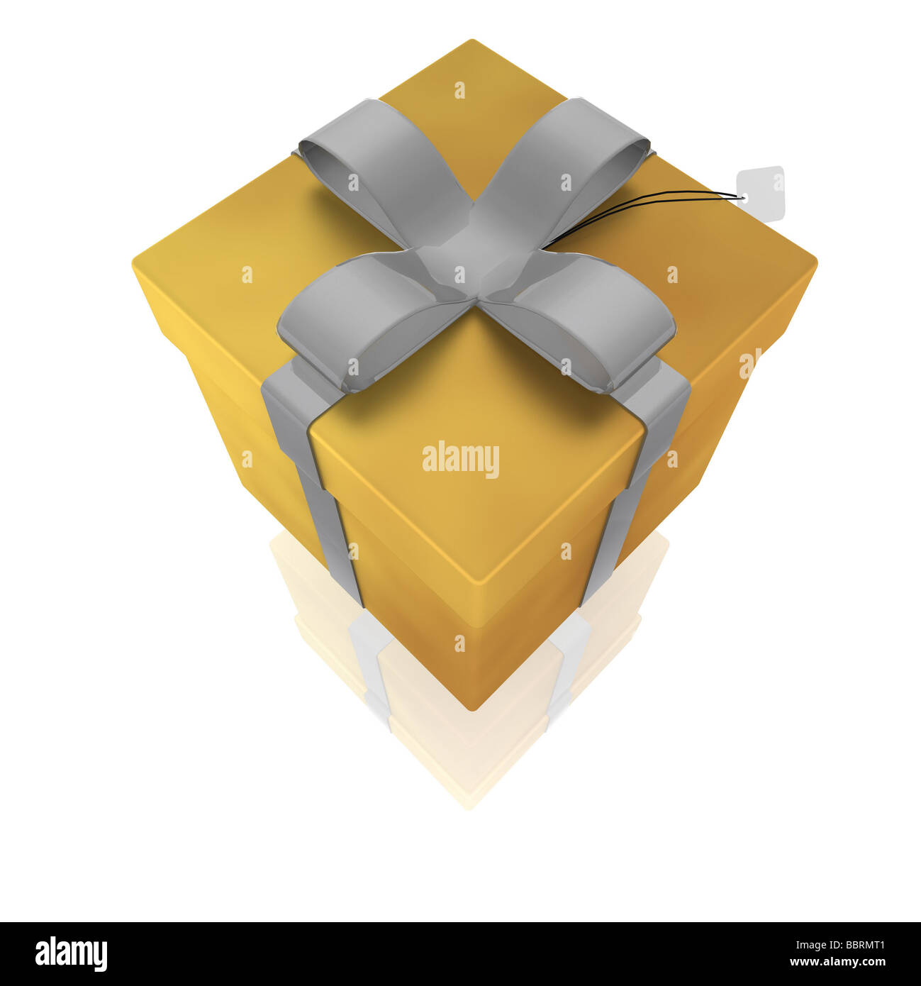 Wrapped fancy present illustration isolated gold and silver Stock Photo ...