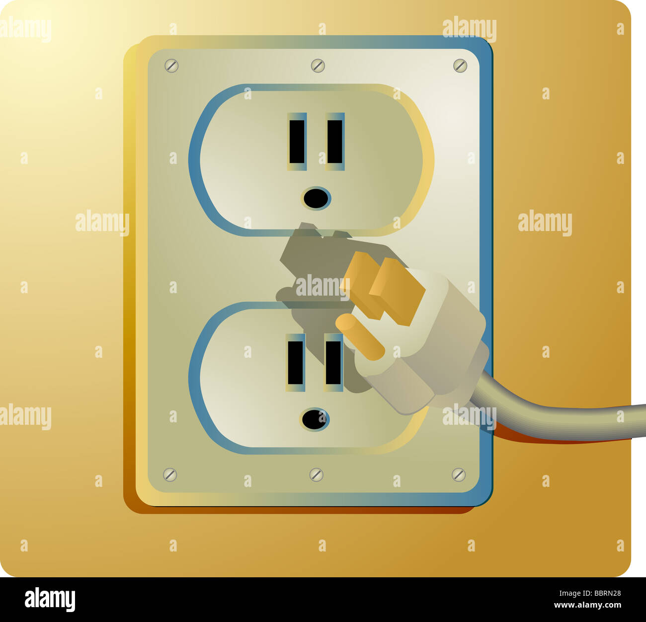 Electrical outlet and plug wall socket US style Stock Photo - Alamy