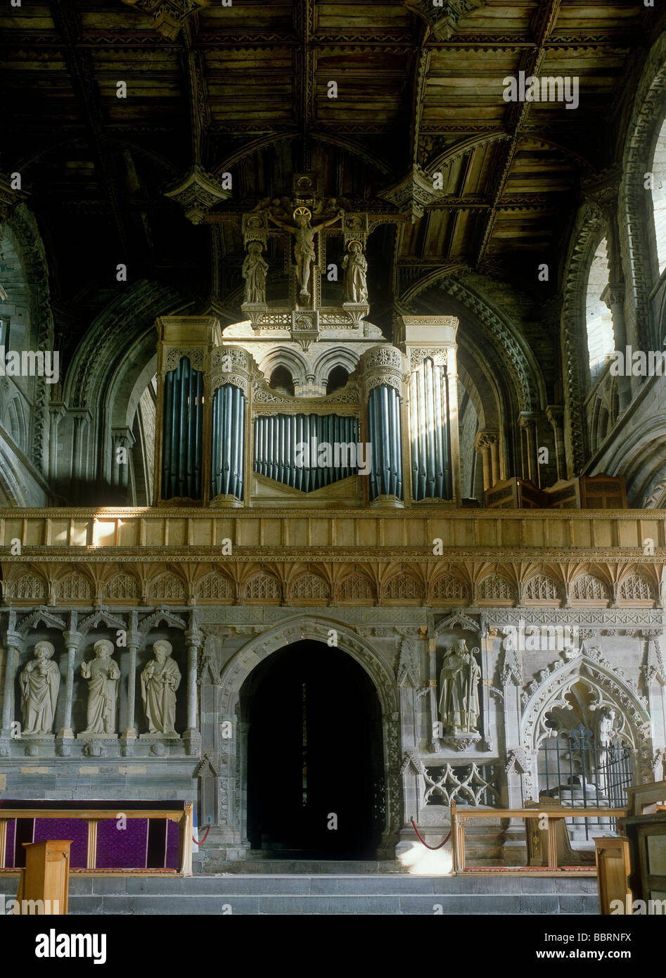 Interior of Saint Davids cathedral, Pembrokeshire, Wales Stock Photo ...