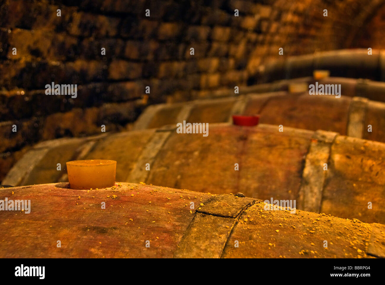 Close-up Of Wine Barrel Stock Photo - Alamy