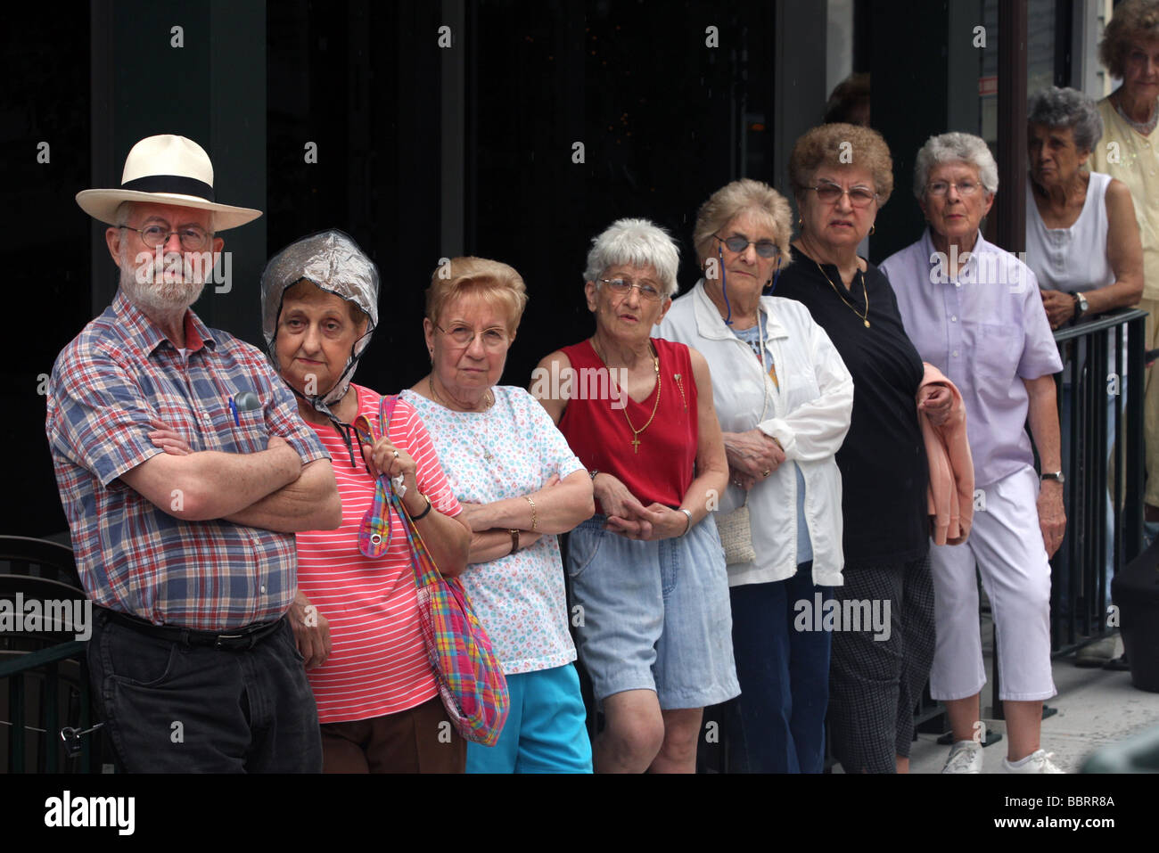 A Row of senior citizens Stock Photo - Alamy