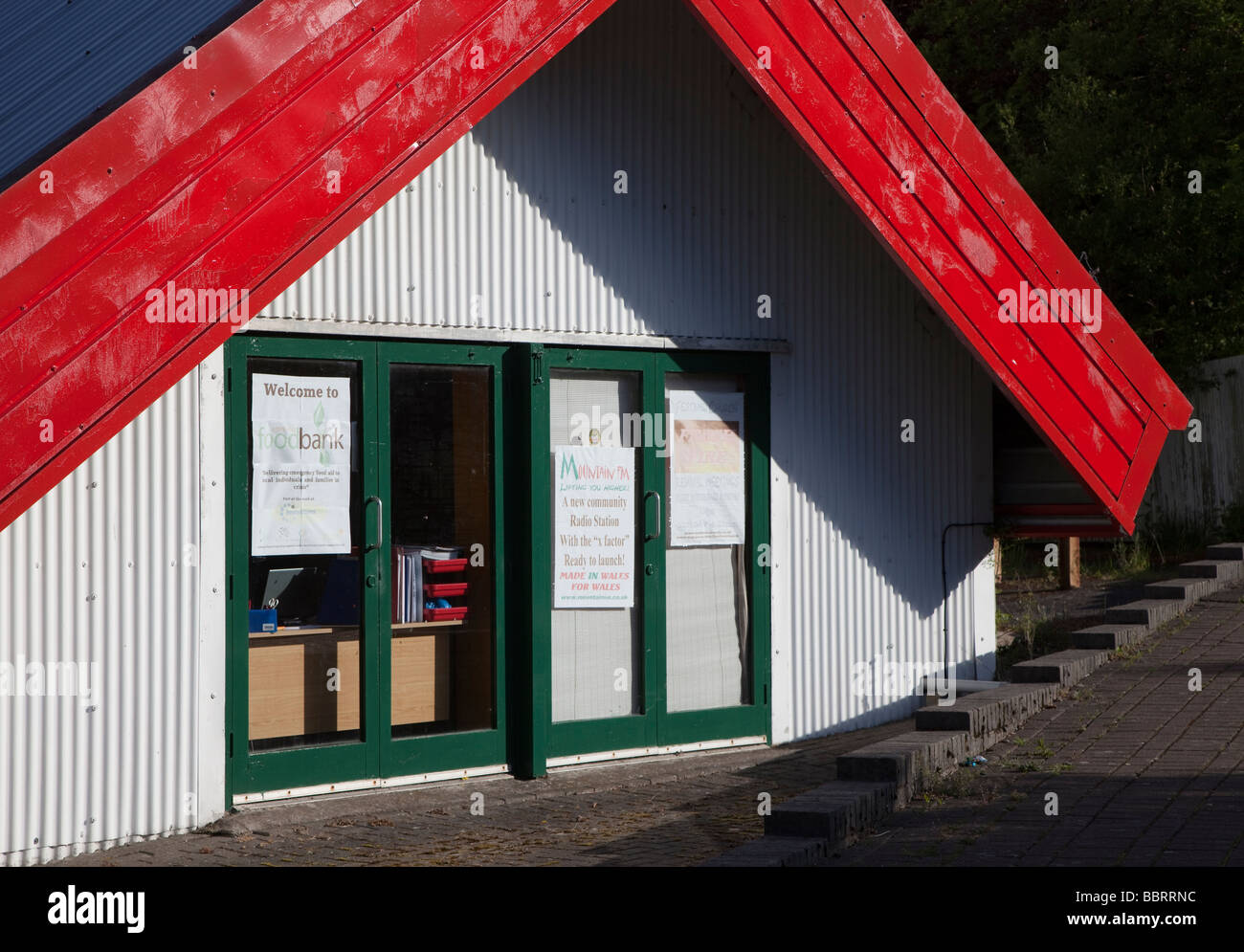Building for the Food Bank set up to give free food in the community ...