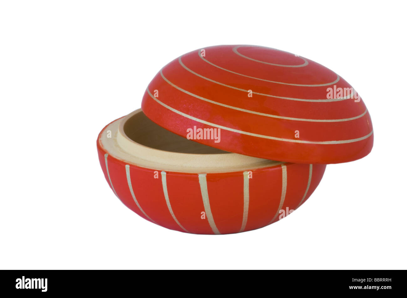 Red round wooden box Stock Photo - Alamy