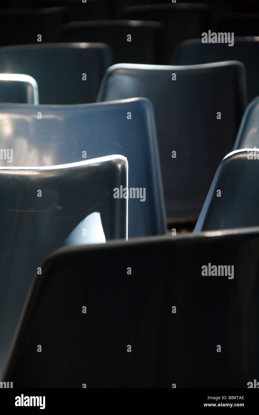 rows of empty plastic chairs in church in rome italy Stock Photo - Alamy
