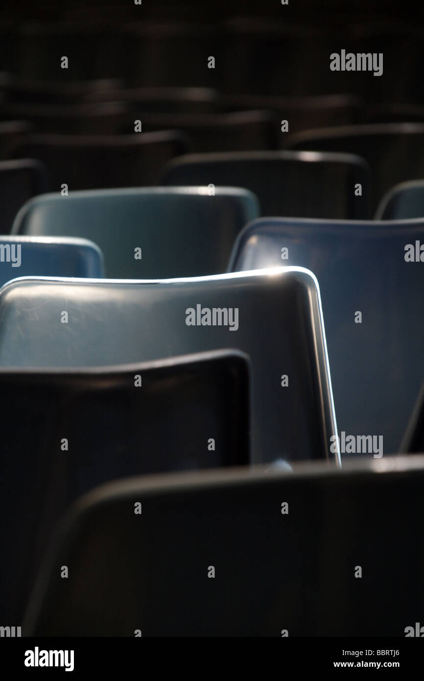 rows of empty plastic chairs in church in rome italy Stock Photo - Alamy