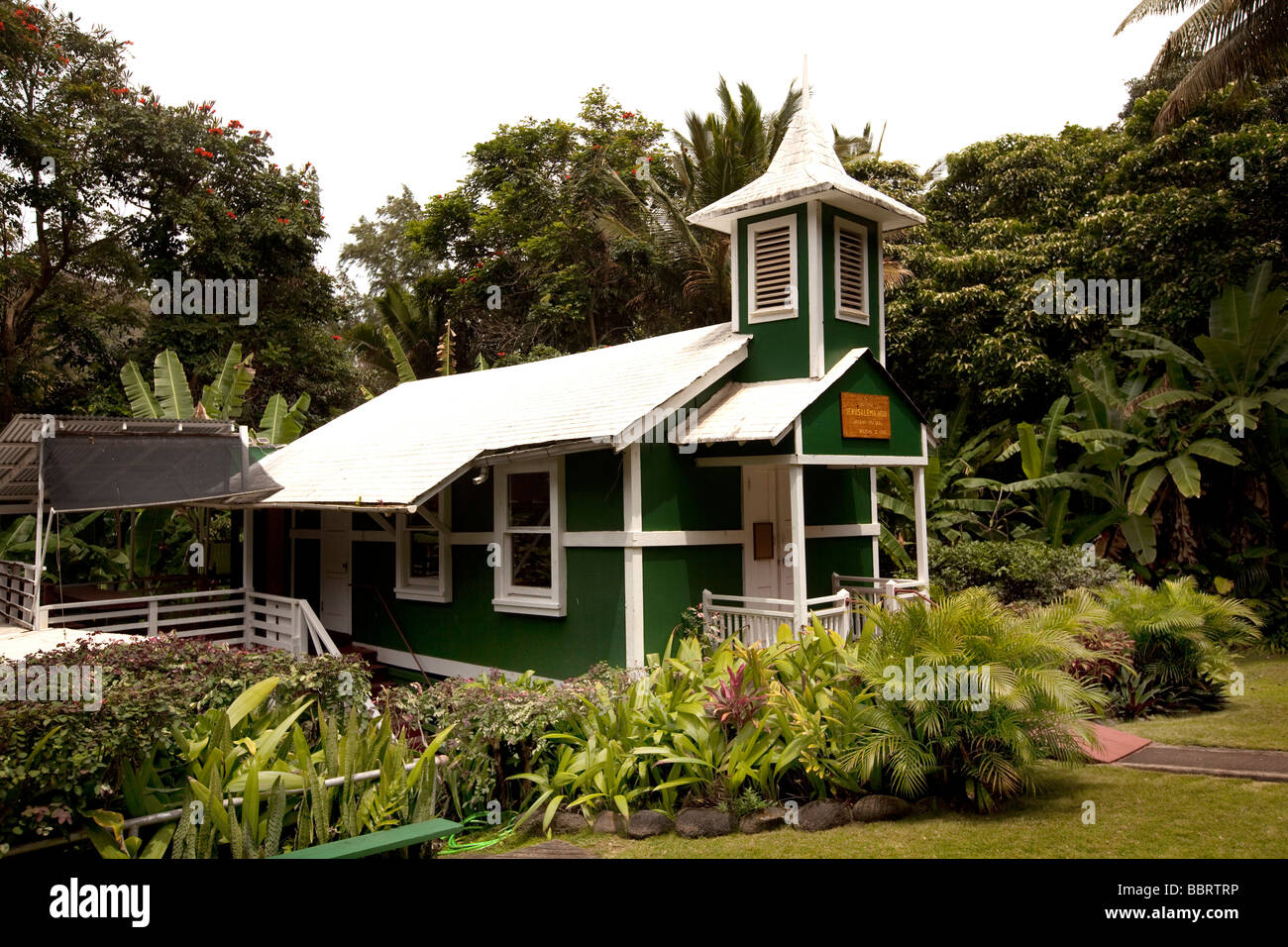Jerusalem Hou Church Halawa Valley Molokai Stock Photo - Alamy