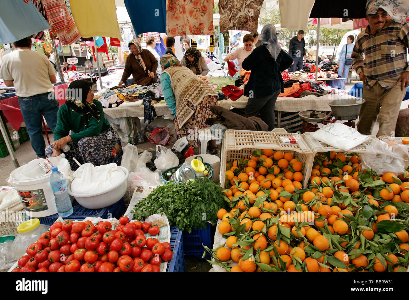 FRUIT AND VEGETABLE STALL, TRADITIONAL MARKET OF ANTALYA, TURKEY Stock ...
