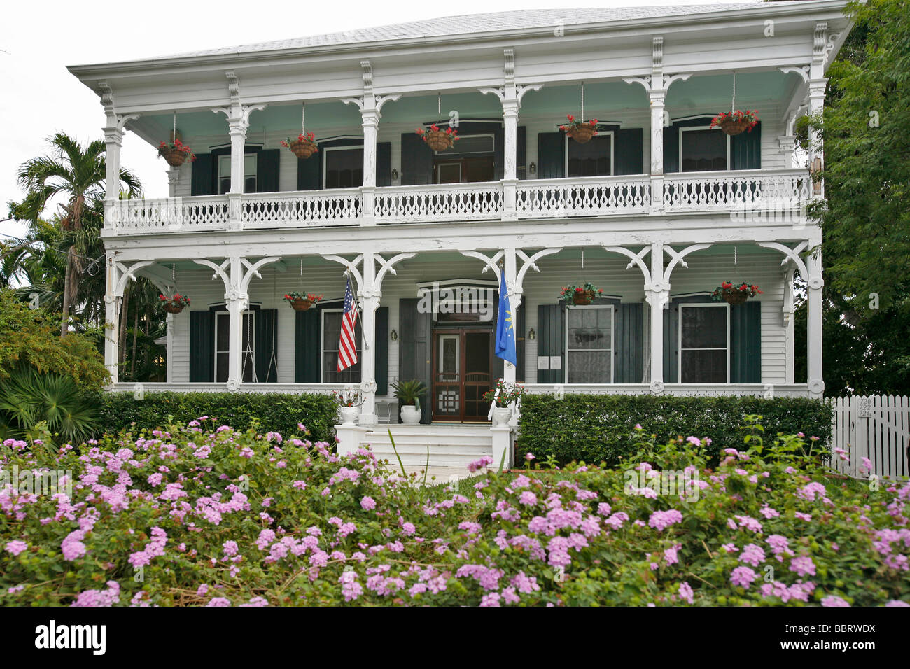 TRADITIONAL, COLORFUL WOODEN HOUSE, KEY WEST, FLORIDA, UNITED STATES ...