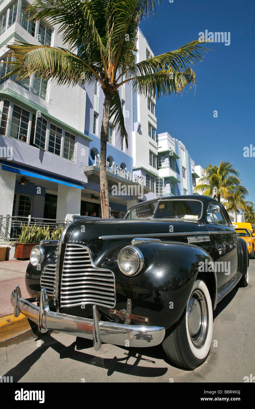 COLLECTOR'S CAR, OCEAN DRIVE, ART DECO NEIGHBORHOOD, MIAMI BEACH, MIAMI ...