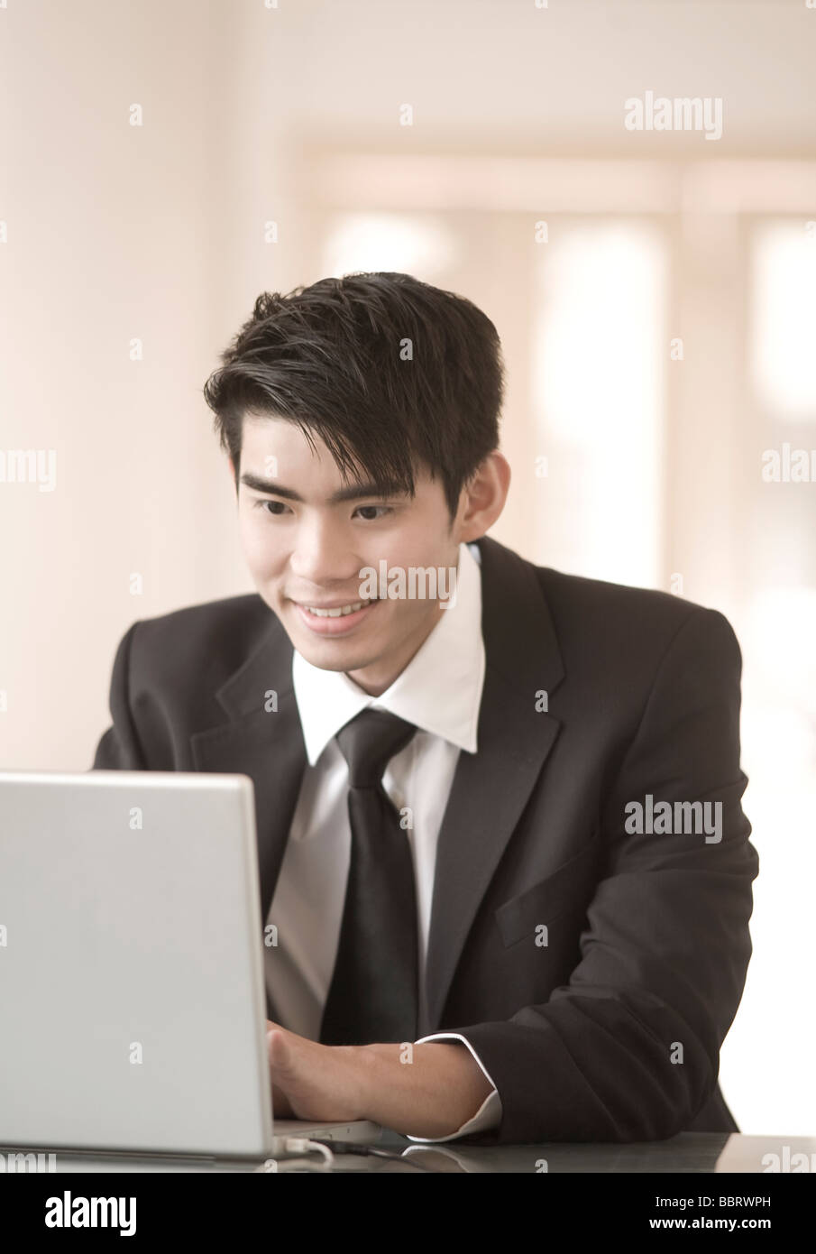 Man with laptop Stock Photo - Alamy